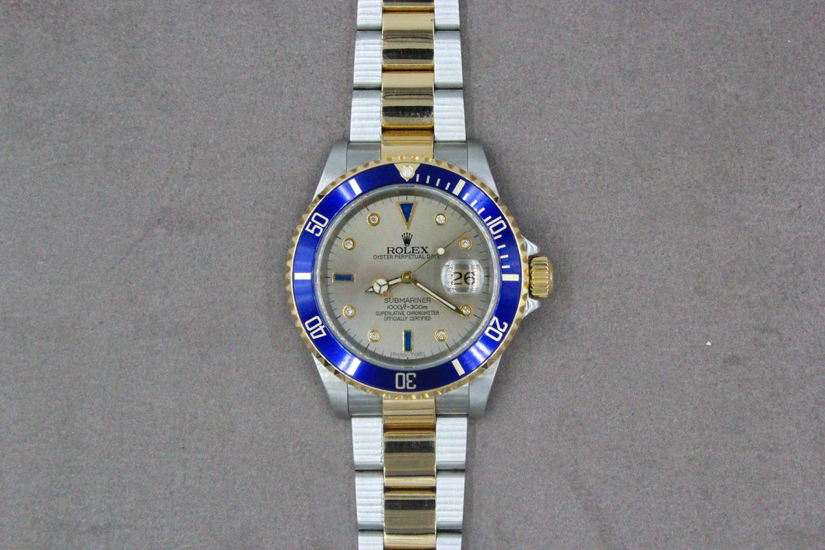 Rolex Submariner 16613 Grey Serti Dial - Arev & Co.